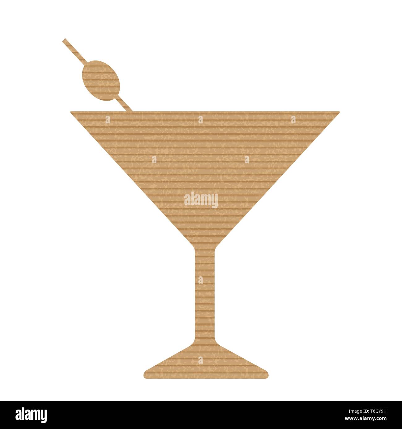 Cocktail drink glass. Cardboard icon Vector illustration Stock Vector ...