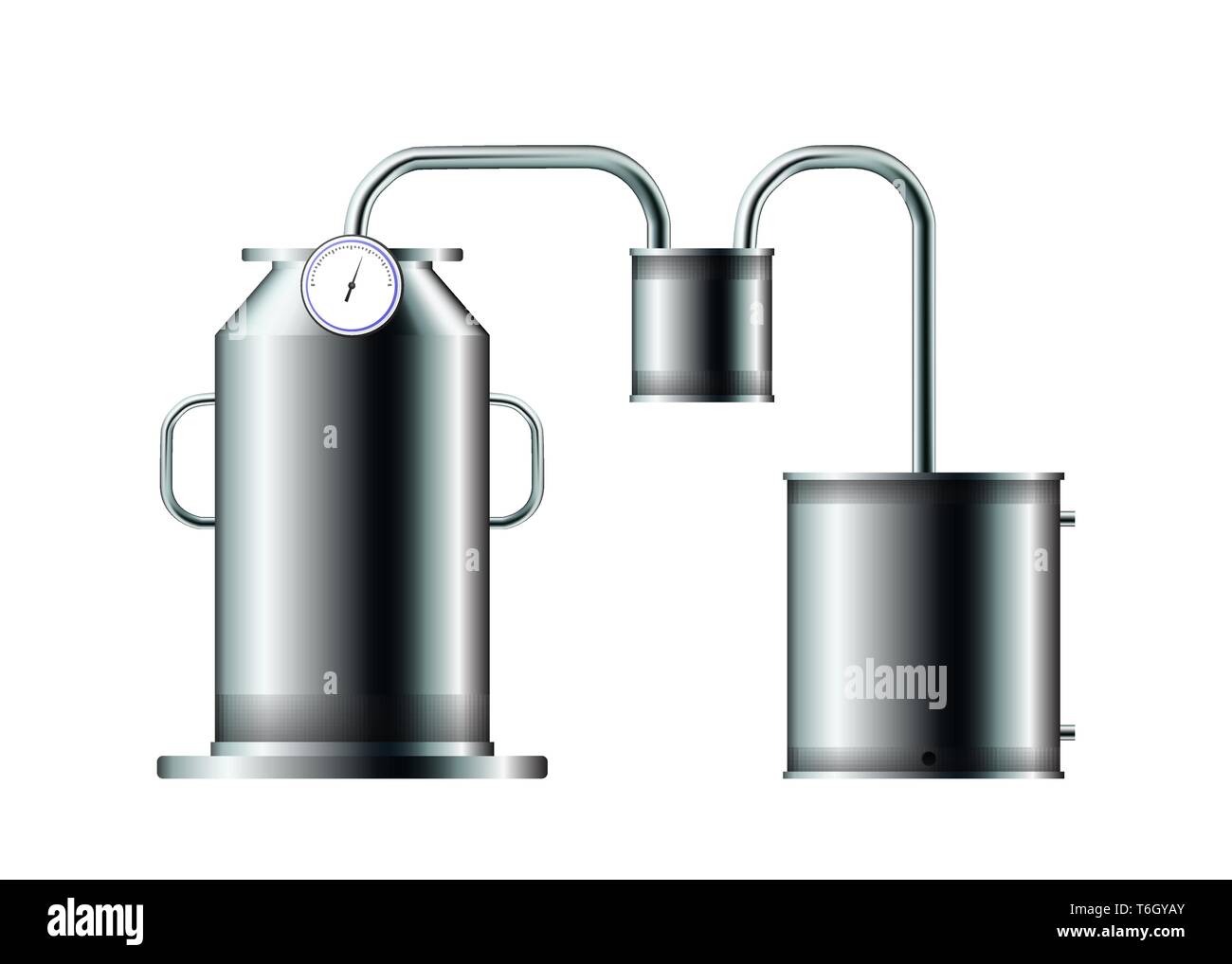 Distiller for chemical laboratory. Vector illustration. Distilling ...