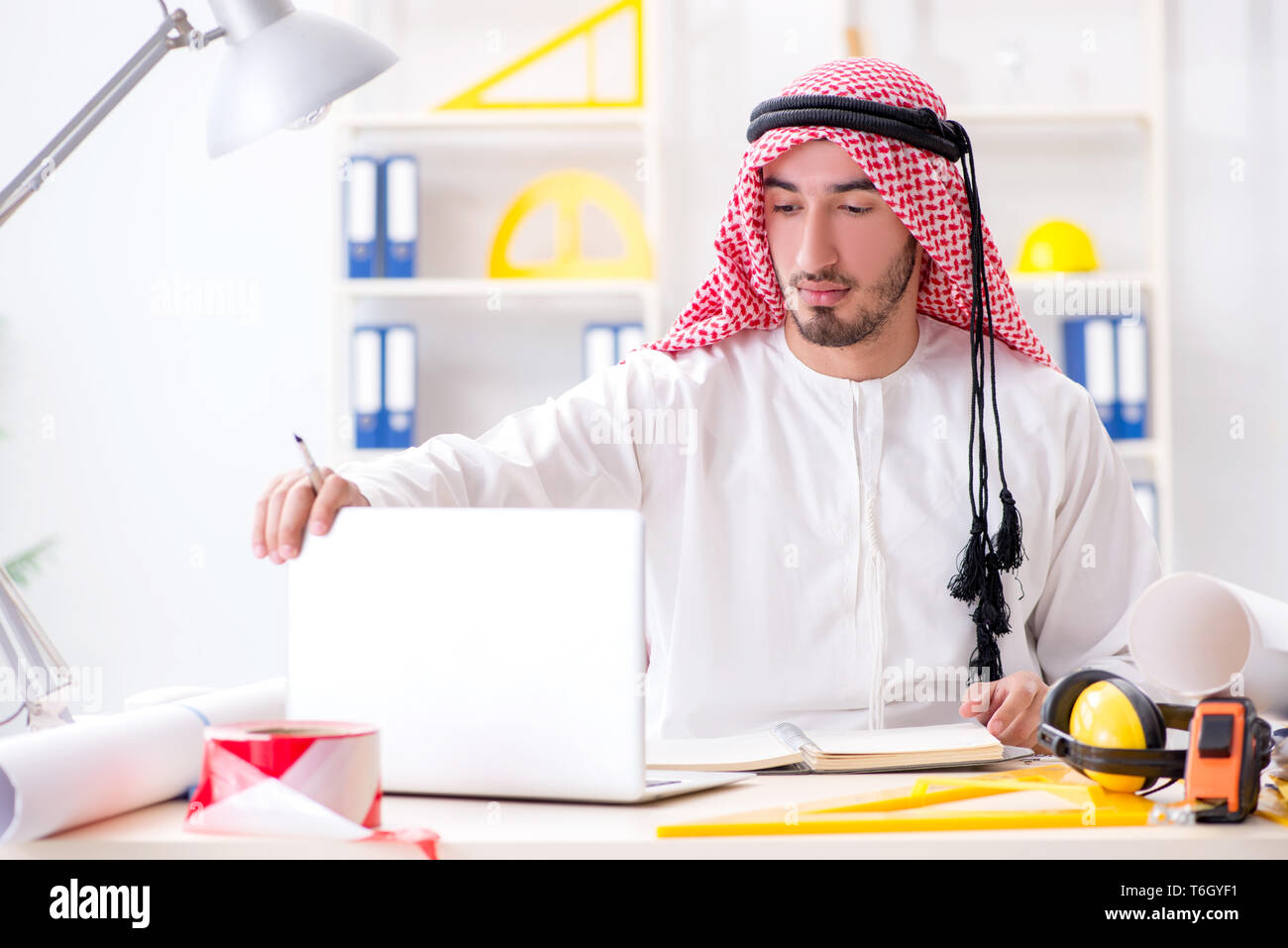 Arab engineer working on new project Stock Photo - Alamy
