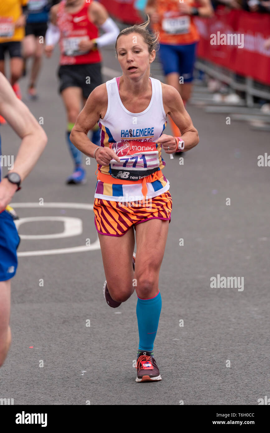 Katy Ward 771 racing at the Virgin Money London Marathon 2019, UK Stock ...