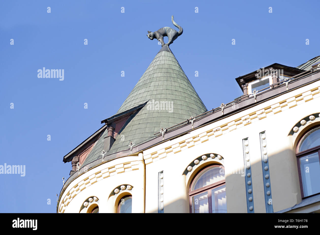 The cat house, old town Riga, Latvia Stock Photo - Alamy
