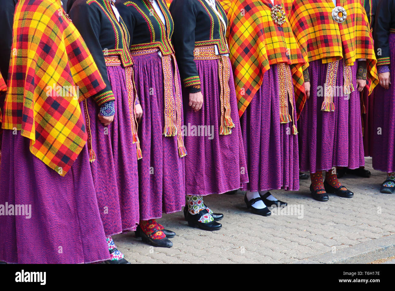 Several women in latvian traditional folk costume singing Stock Photo ...