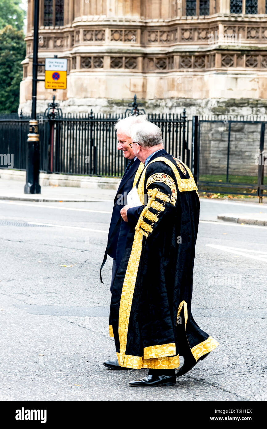 Judges and QCs, fully robed, coming from the annual judges service in ...