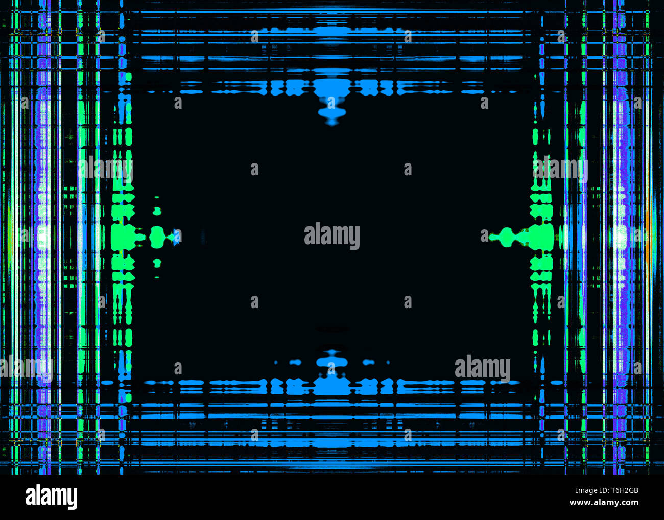 Rough blue lines frame on black Stock Photo - Alamy