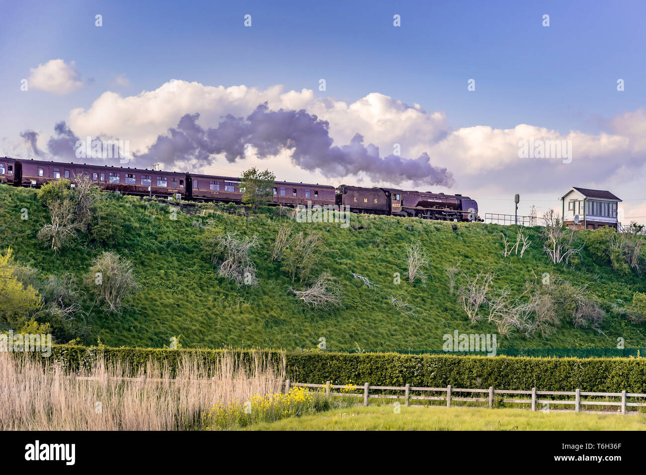 Duchess of Sutherland steam locomotive pictured crossing the river ...