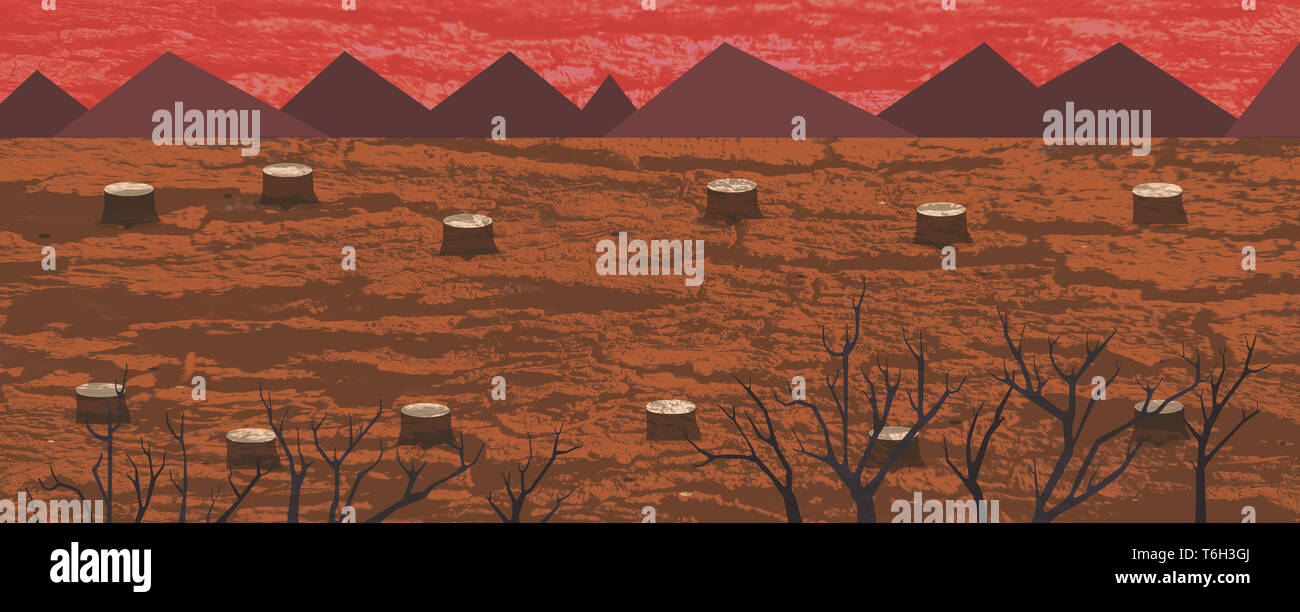 issue deforestation illustration design with texture background.Nature ...