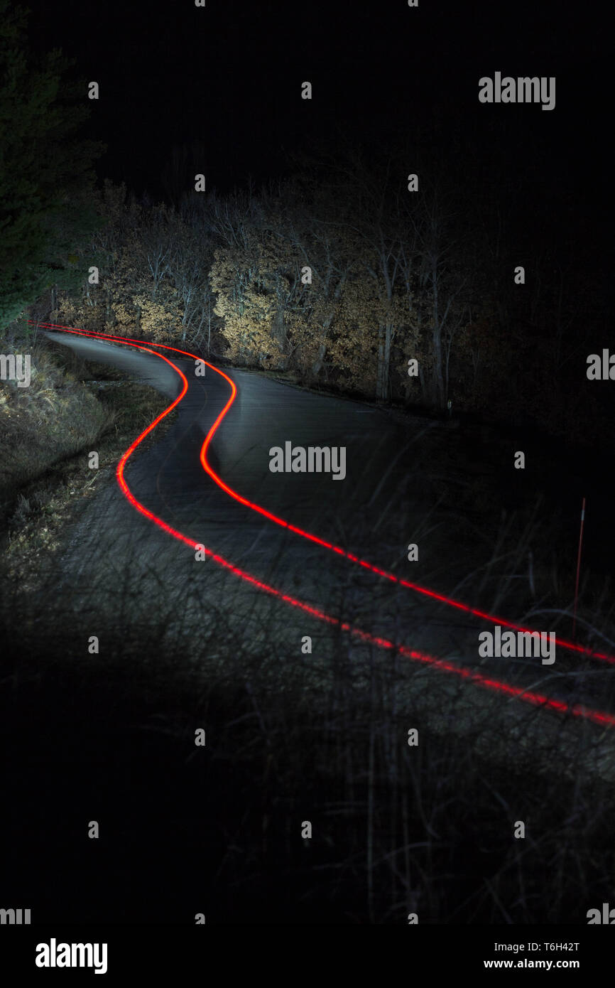 Light trail of a rally car at speed Stock Photo - Alamy