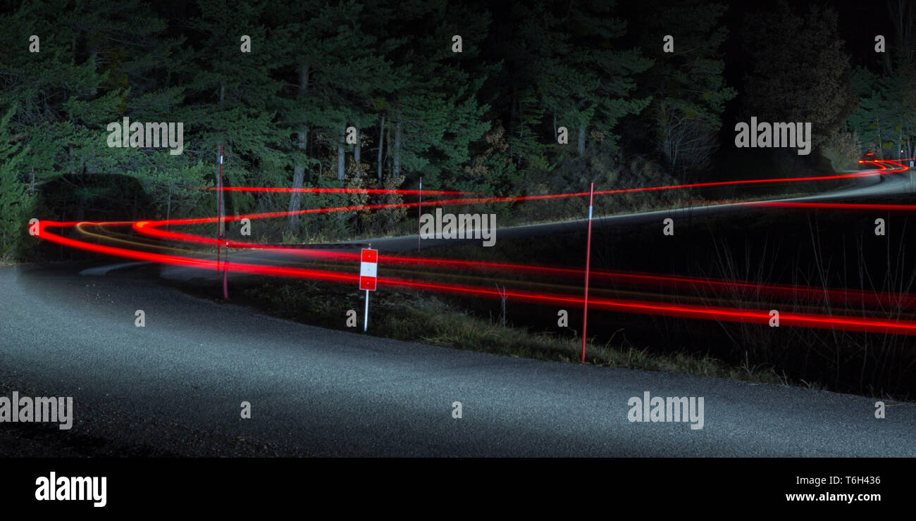Light trail of a rally car at speed Stock Photo - Alamy