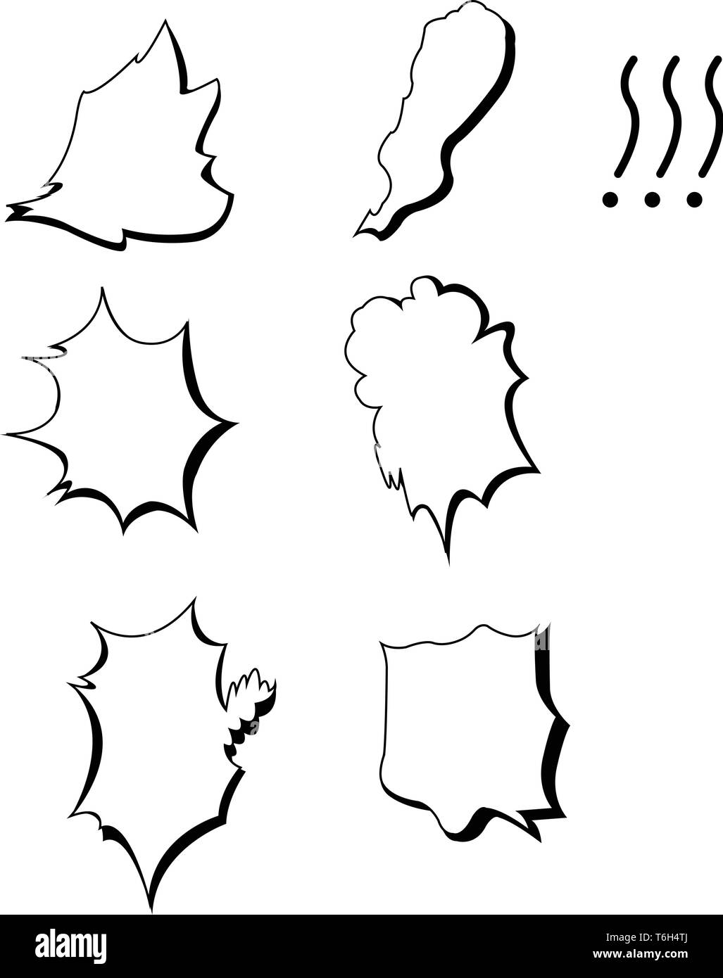 Bubbles textbox cartoon set vector with Shock sign.Speech empty box set ...