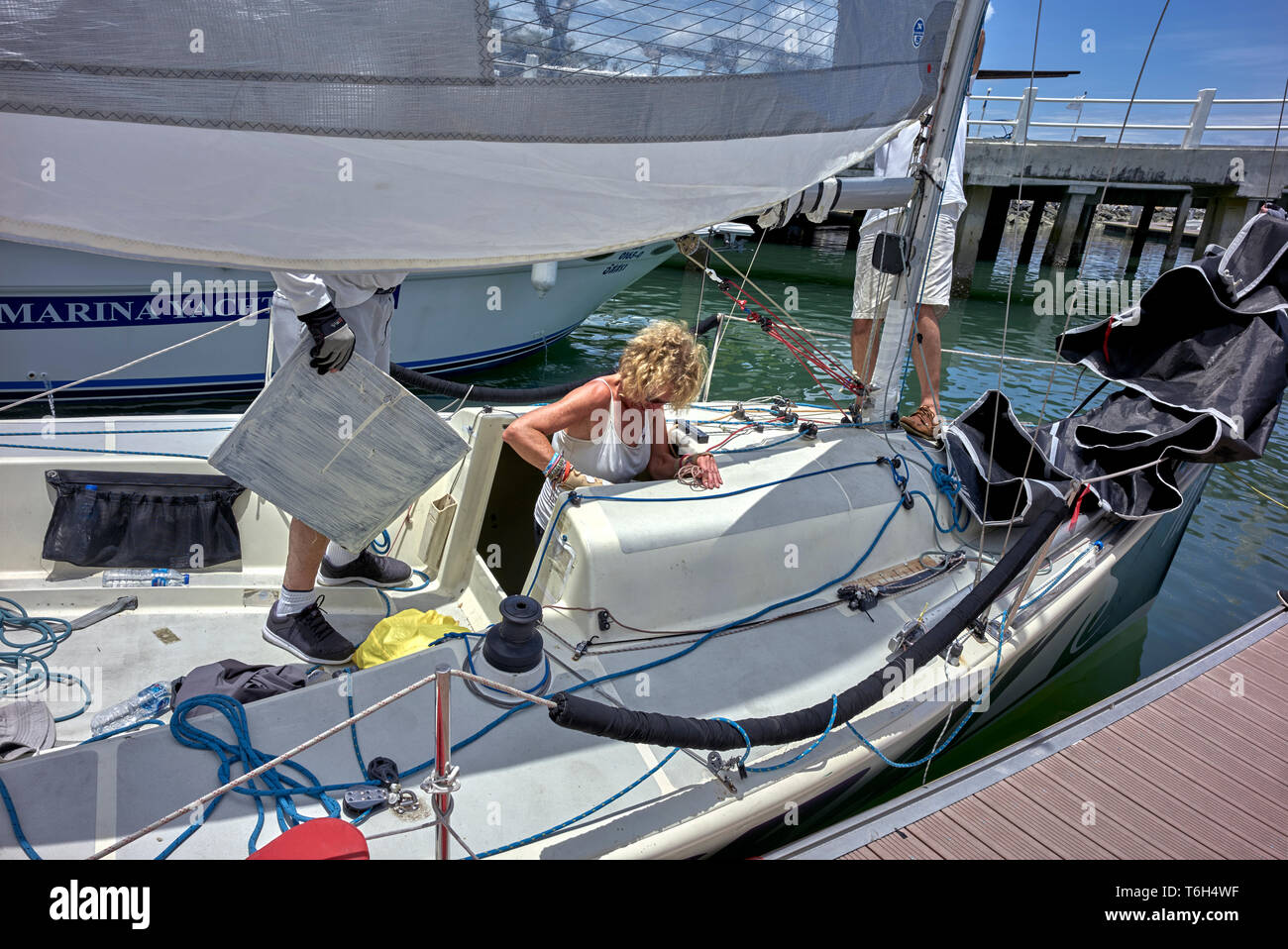 Preparing the boat for sail hi-res stock photography and images - Alamy