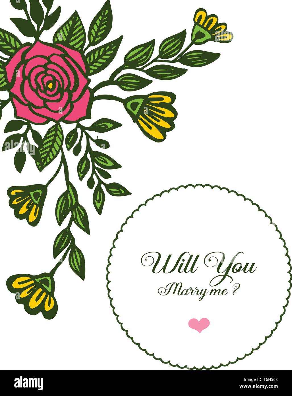 Vector illustration design colorful bouqet flower frames for will you ...