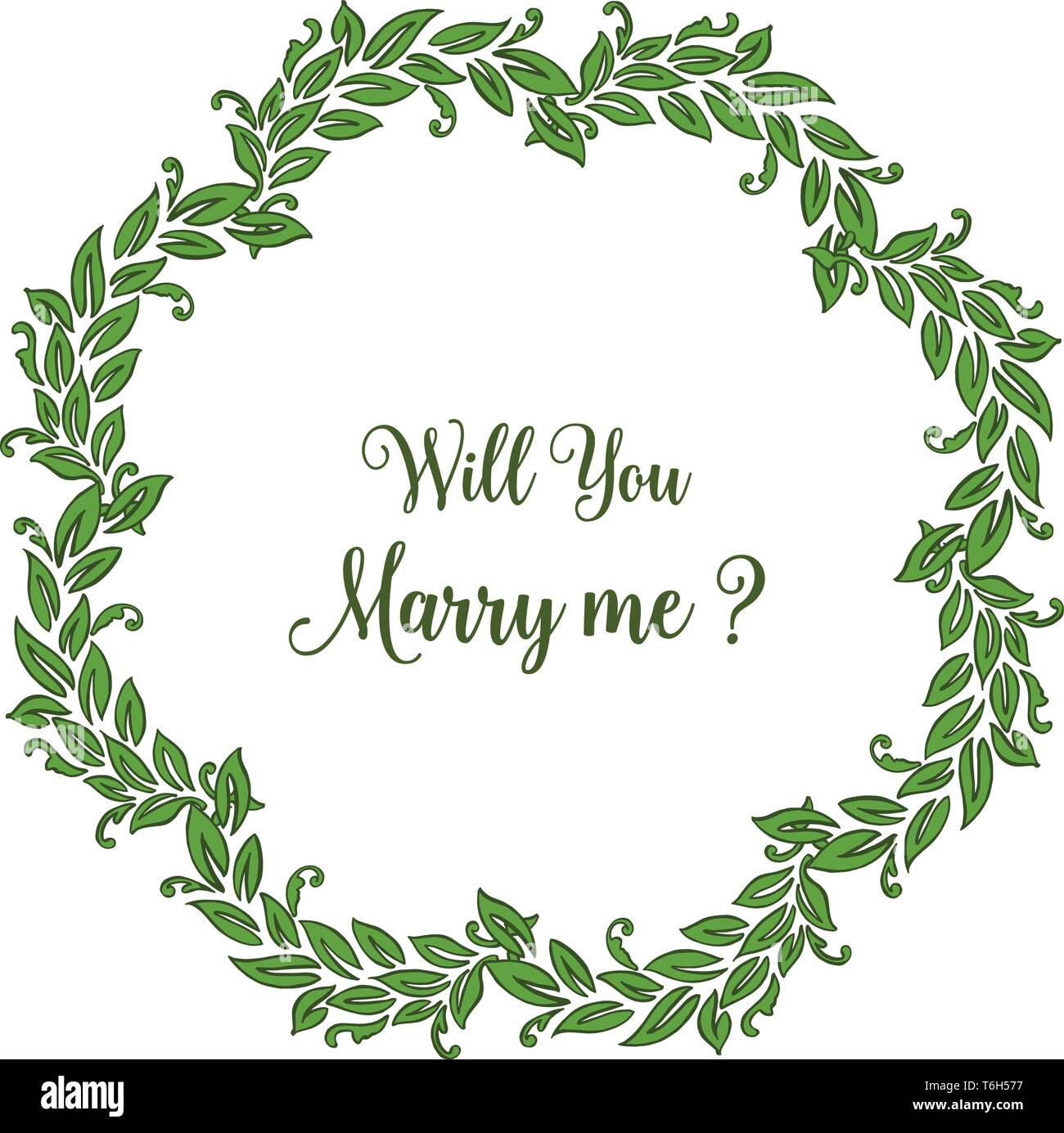 Vector illustration invitation card will you marry me with ornate of ...