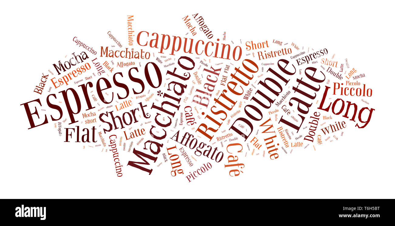 Coffee words Cut Out Stock Images & Pictures - Alamy