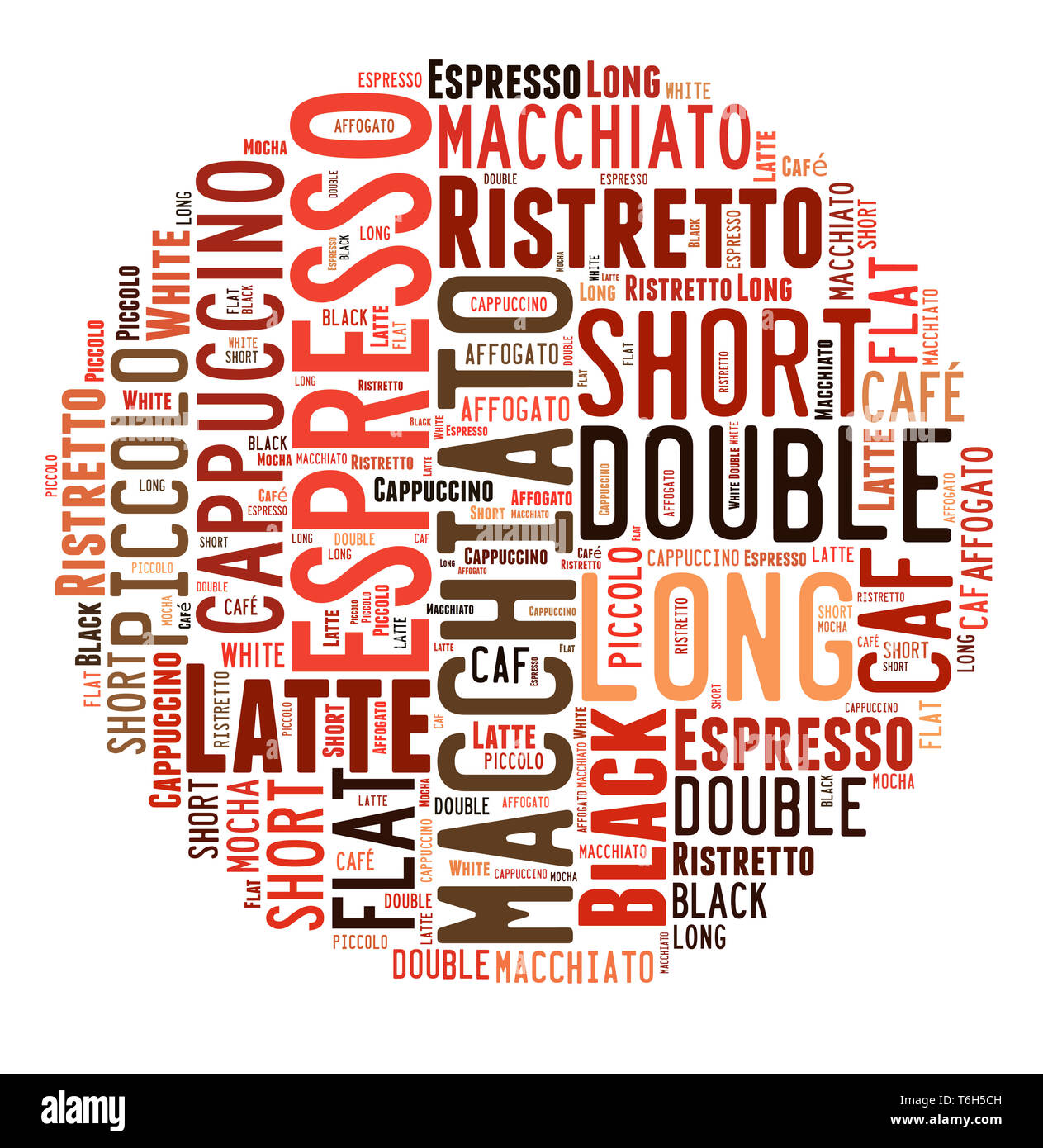 coffee drinks words cloud collage Stock Photo - Alamy