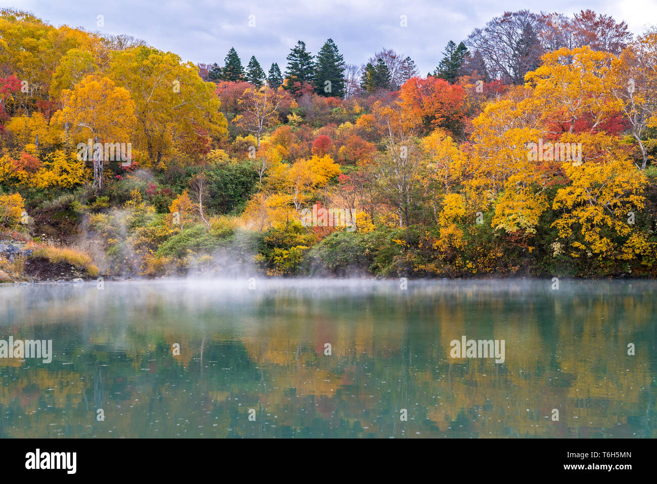 Autumn Onsen Lake Aomori Japan Stock Photo - Alamy