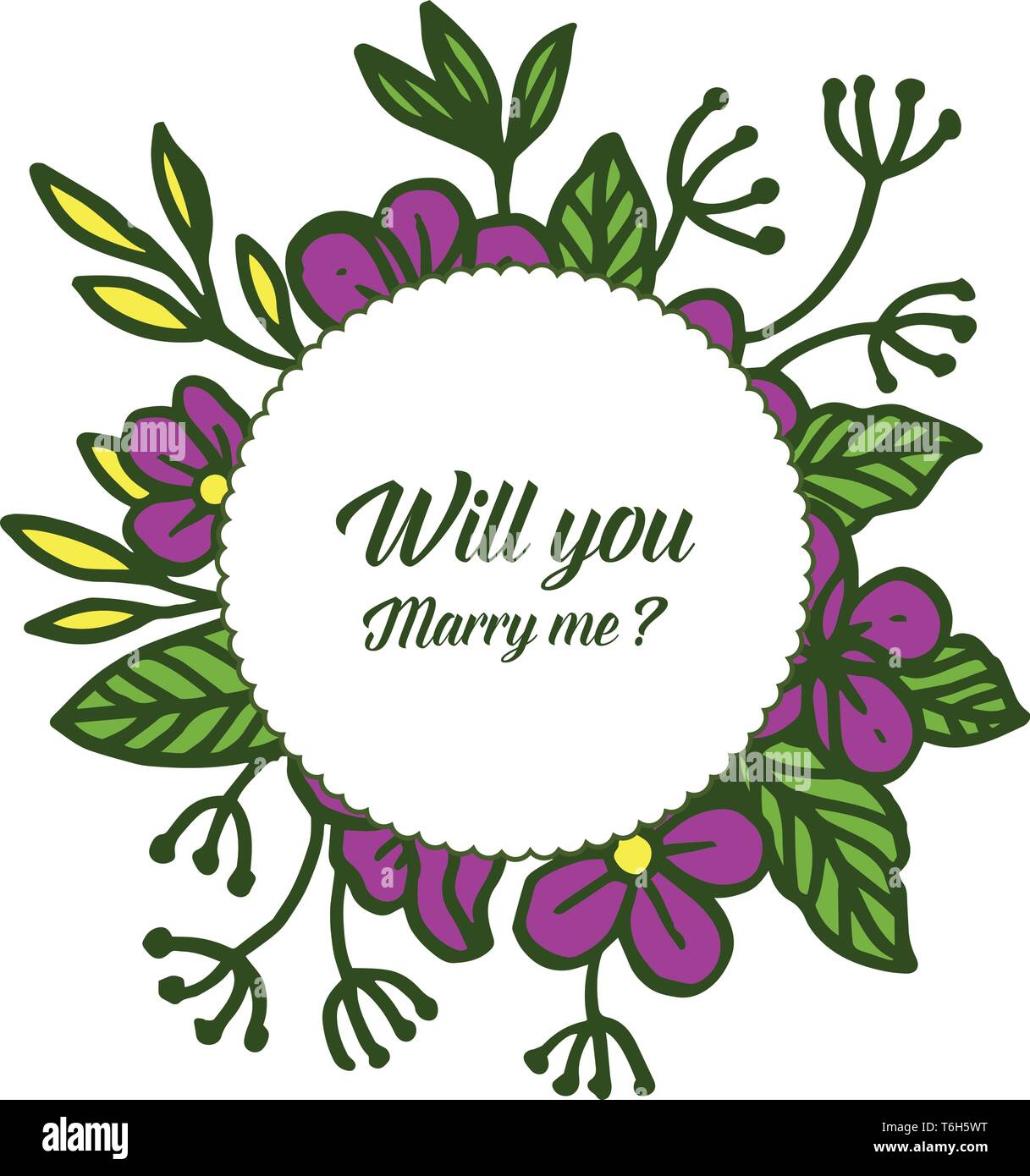 Vector illustration template will you marry me with various design ...