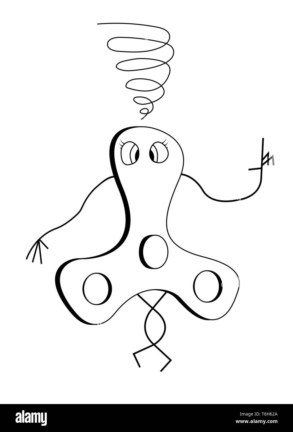 spinner girl turn around outline. Vector illustration Stock Vector ...