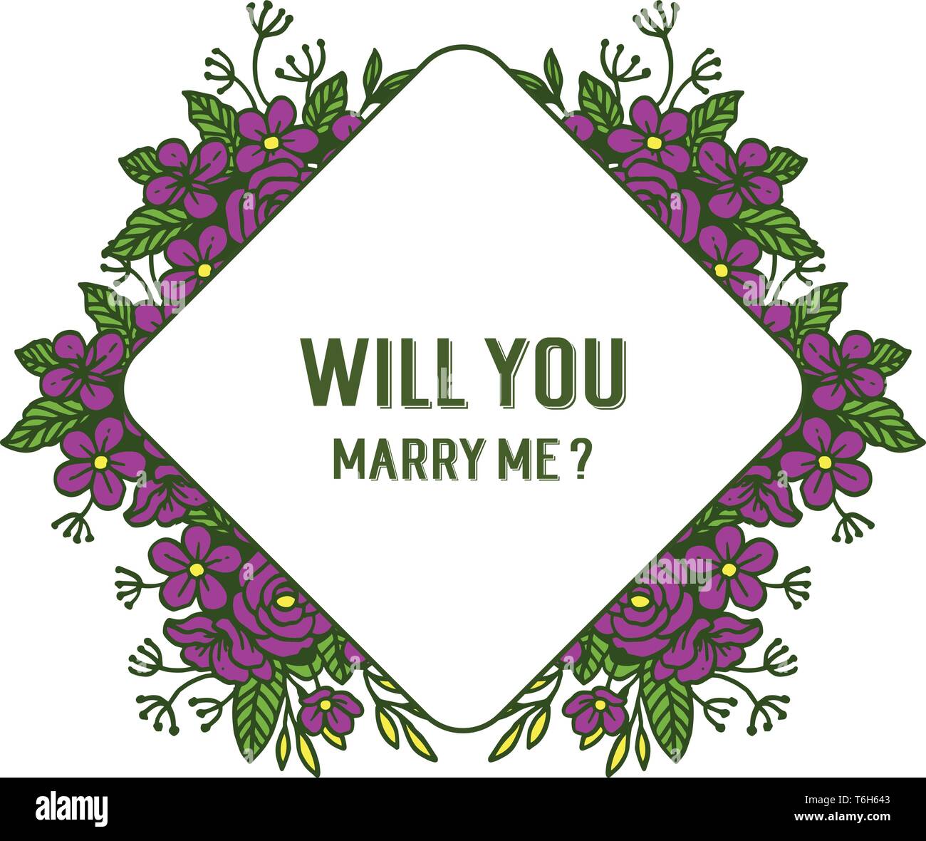 Vector illustration template will you marry me with various design ...