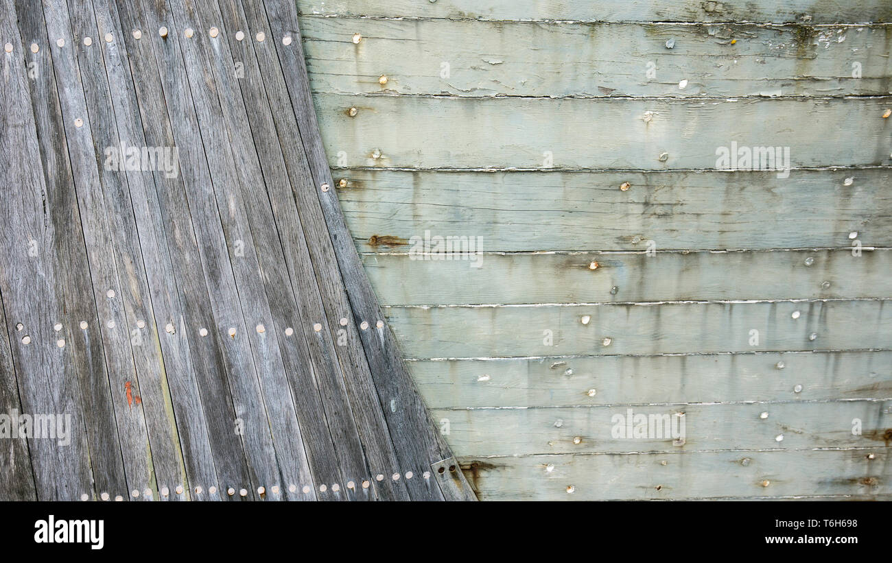 Close up of the slats of an old wooden boat Stock Photo - Alamy