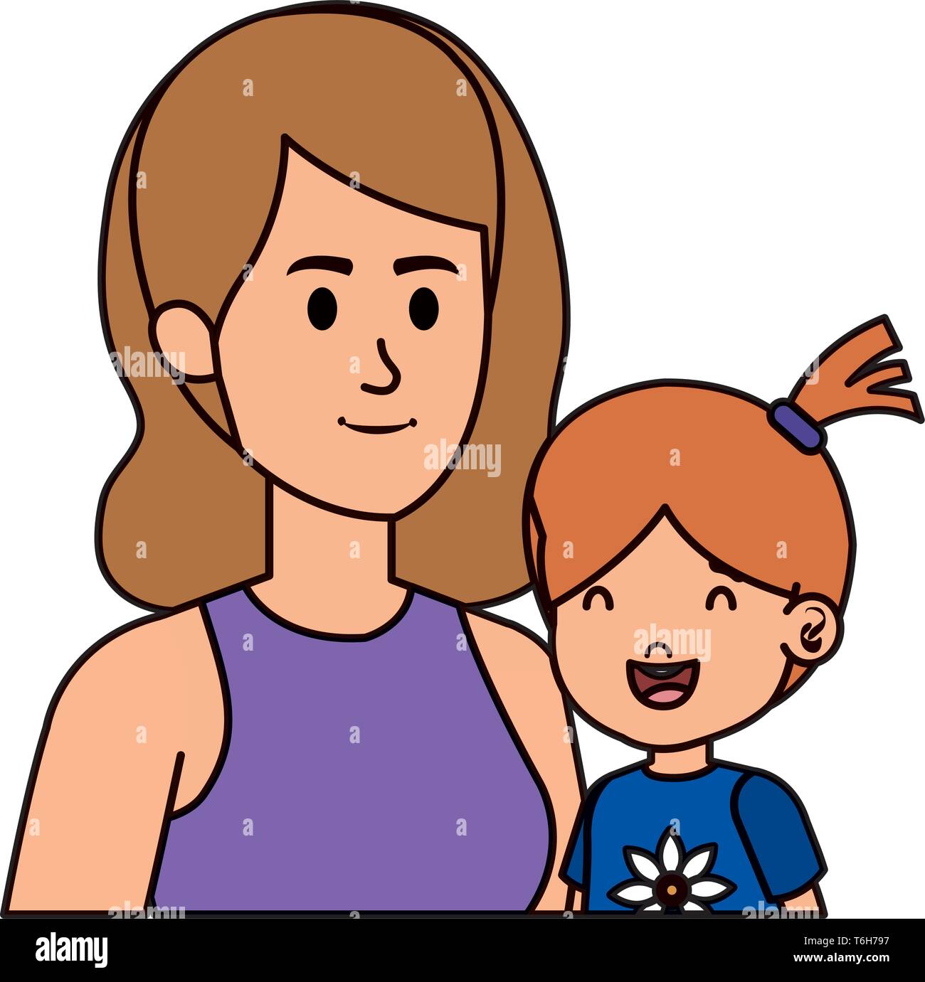 young mother with little daughter Stock Vector Image & Art - Alamy
