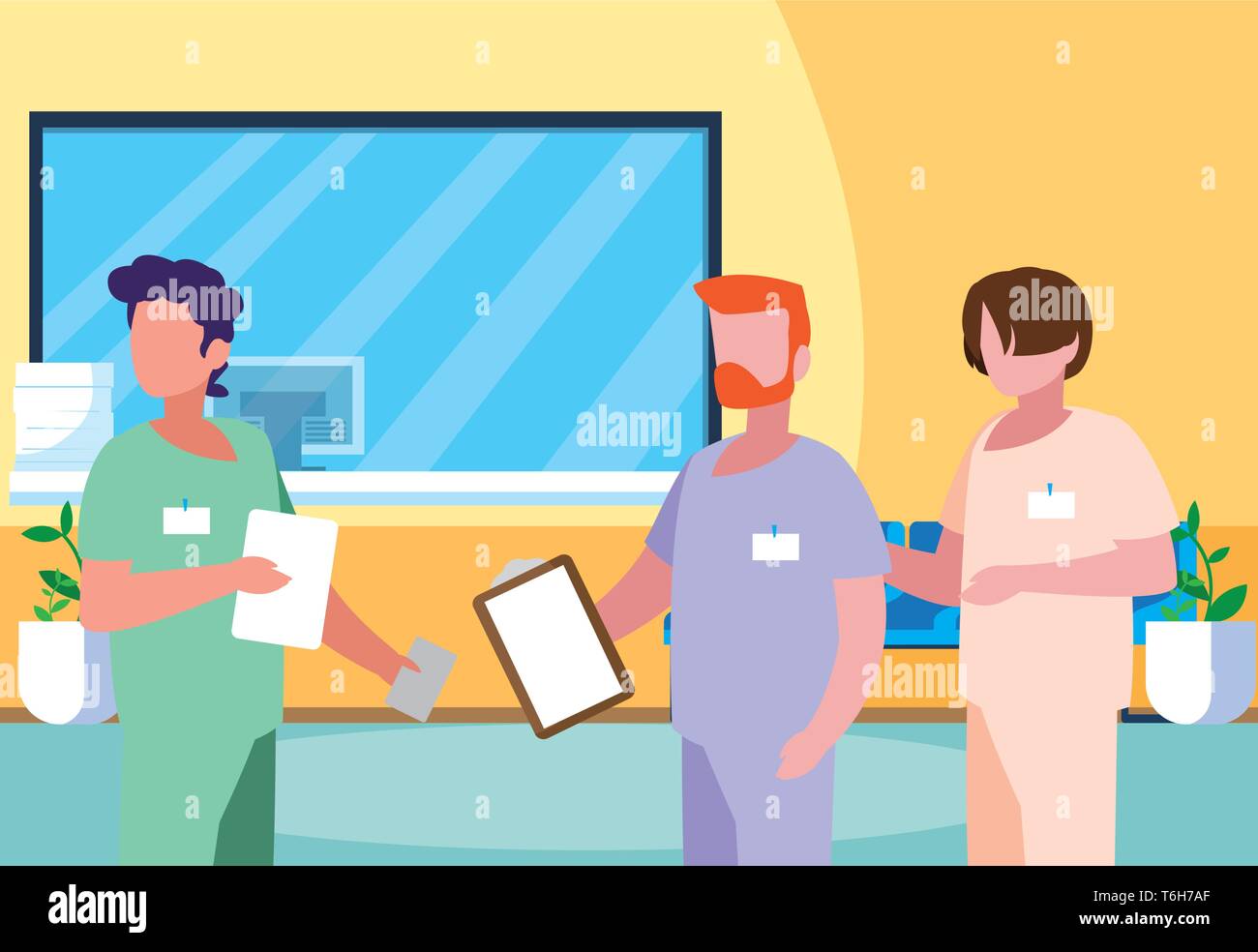 Emergency reception place Stock Vector Images - Alamy