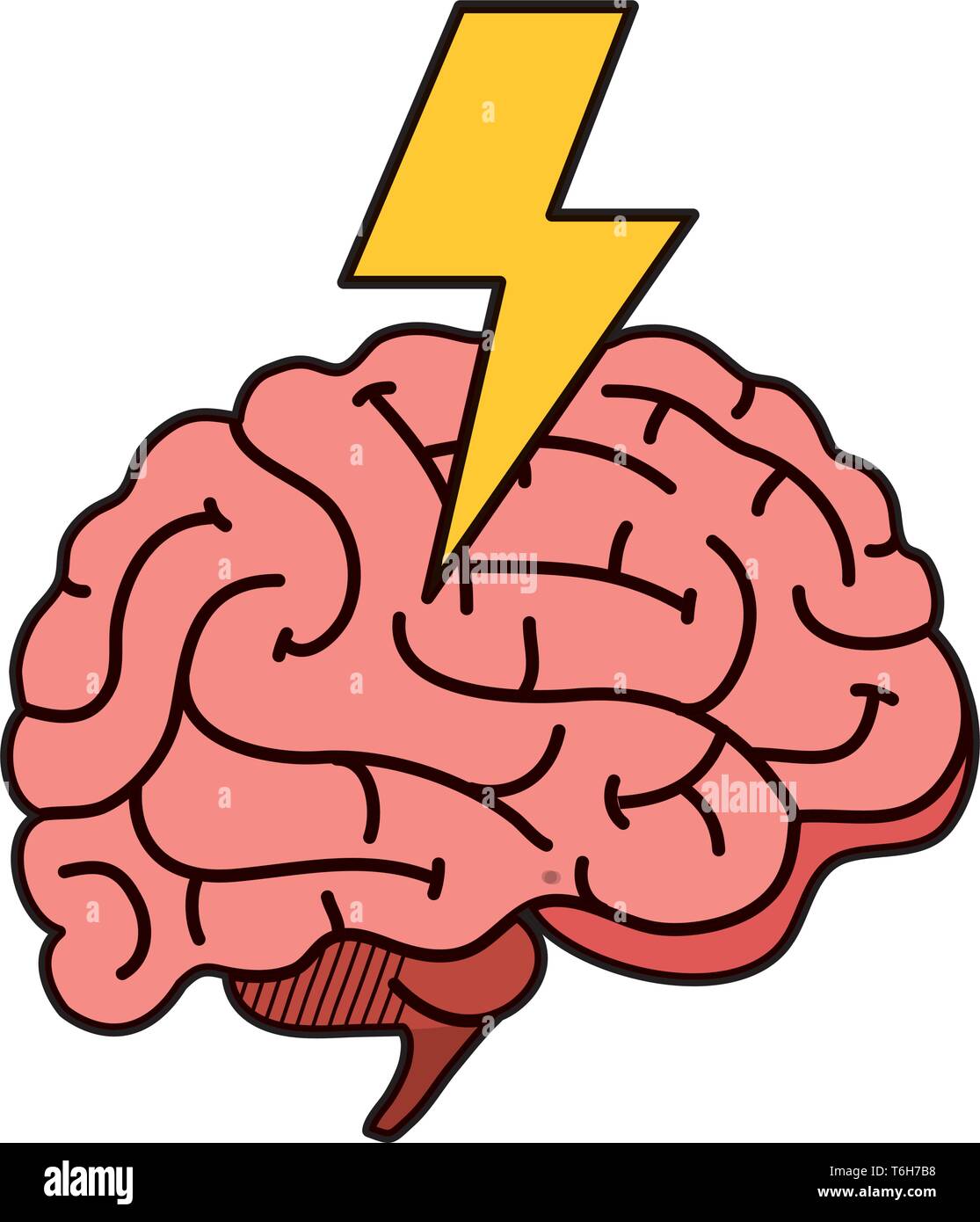 brain human organ with ray power Stock Vector Image & Art - Alamy