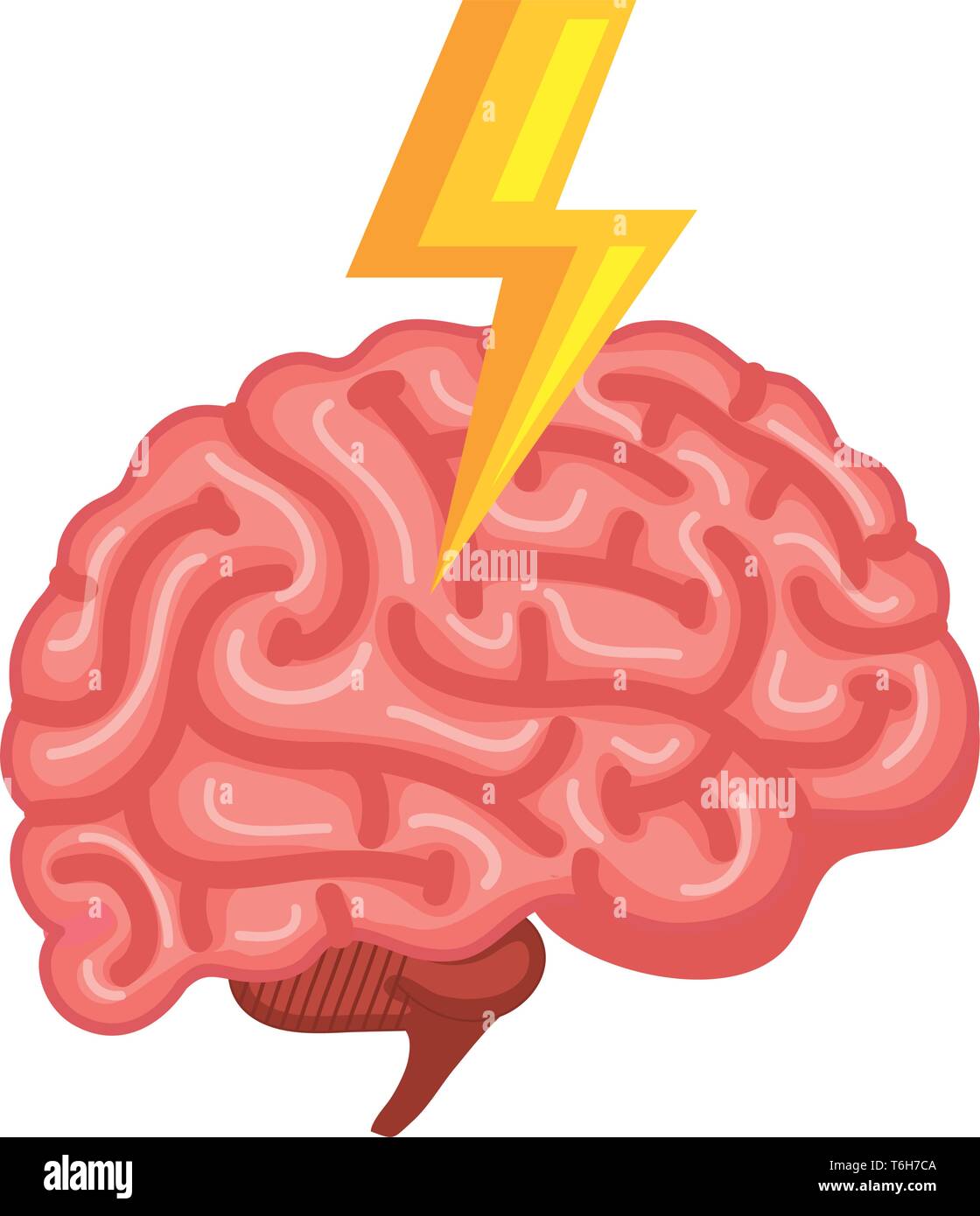 brain human organ with ray power Stock Vector Image & Art - Alamy