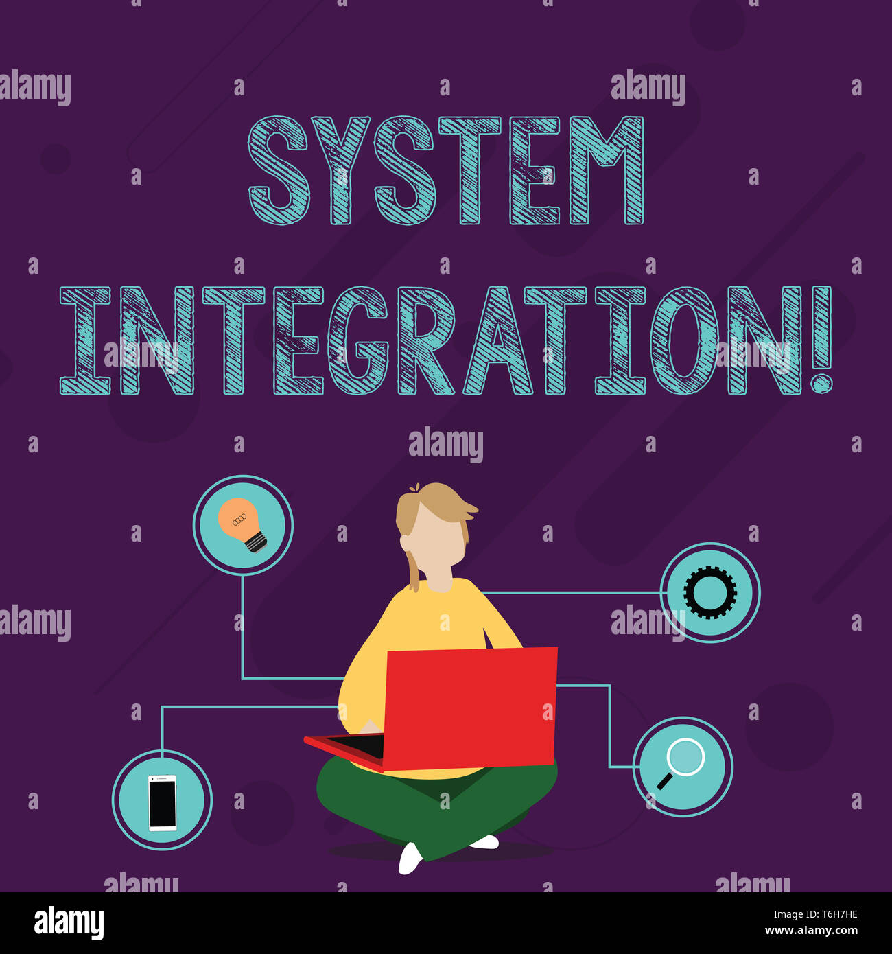 Writing note showing System Integration. Business concept for process ...
