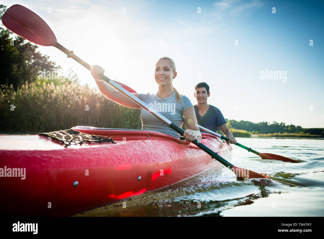 Kayak lake paddling hi-res stock photography and images - Alamy