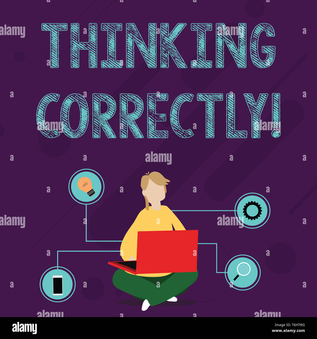 Writing note showing Thinking Correctly. Business concept for principle ...