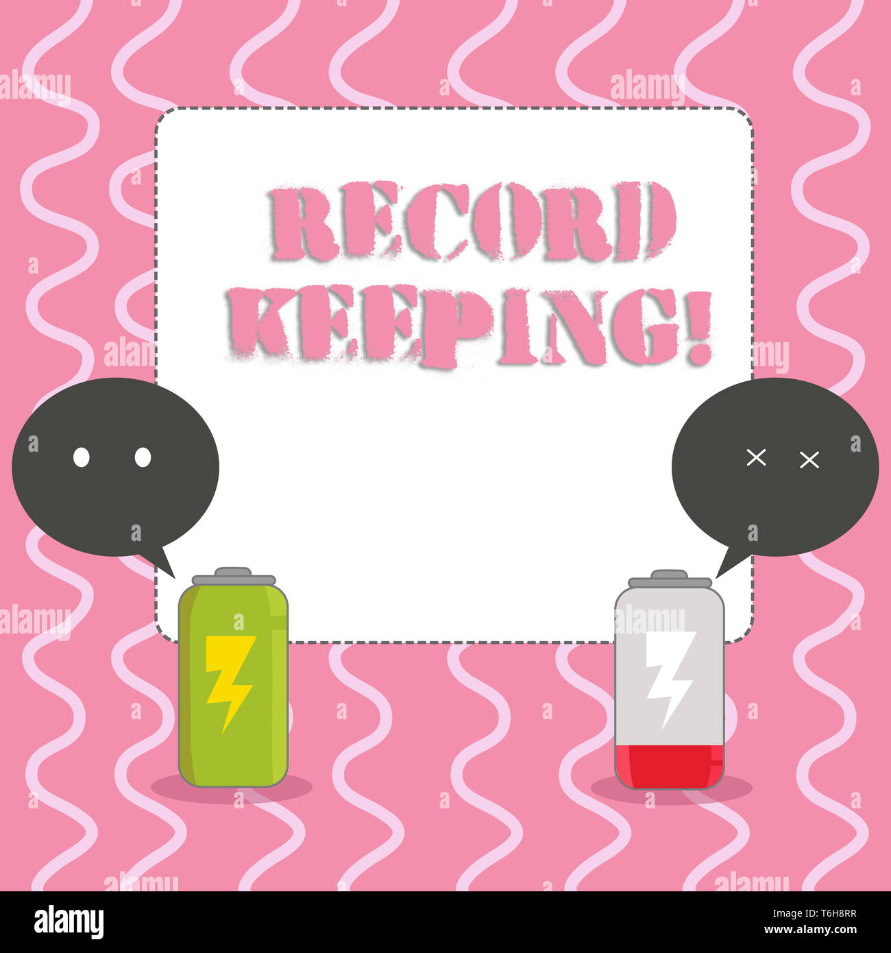 Text sign showing Record Keeping. Business photo showcasing The ...