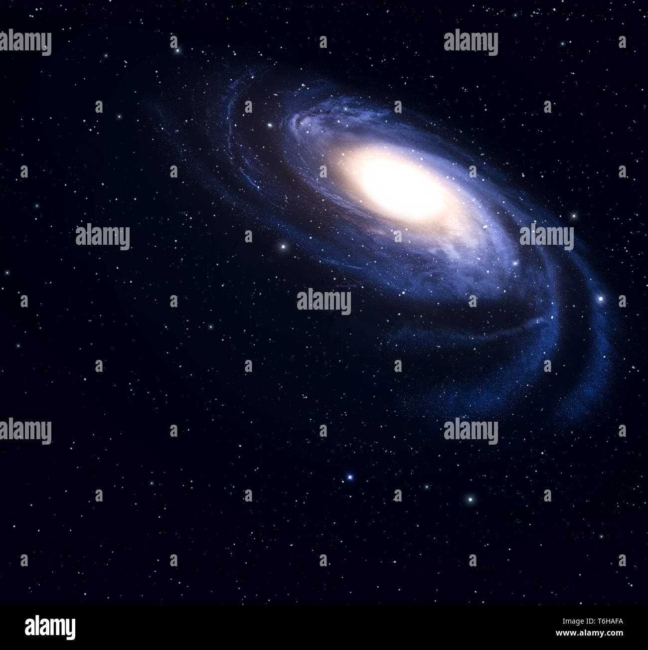 Beautiful spiral galaxy in deep space with star field background Stock ...