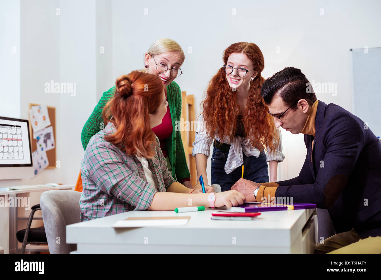 Positive joyful people working hi-res stock photography and images - Alamy