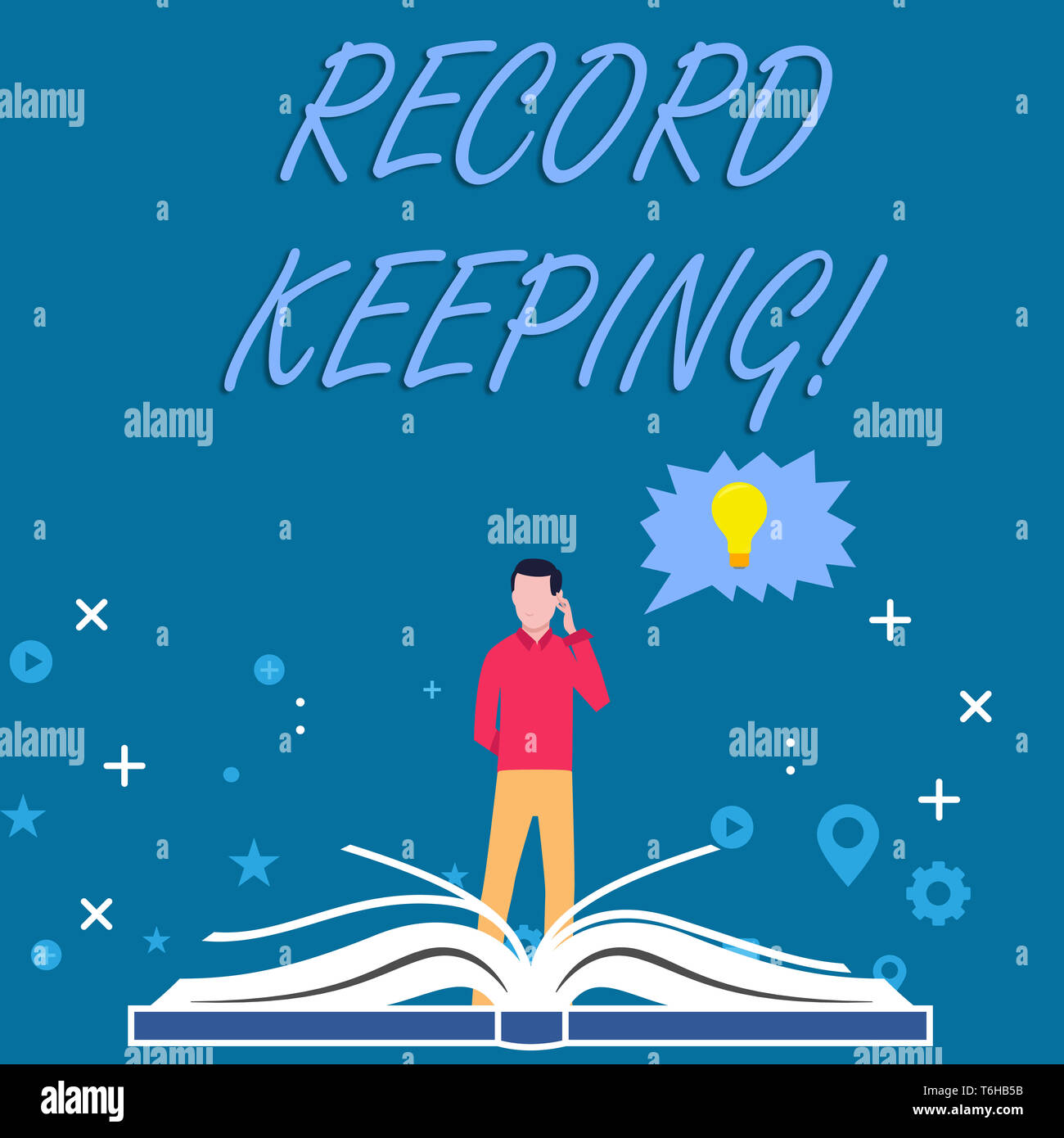 Writing note showing Record Keeping. Business concept for The activity ...