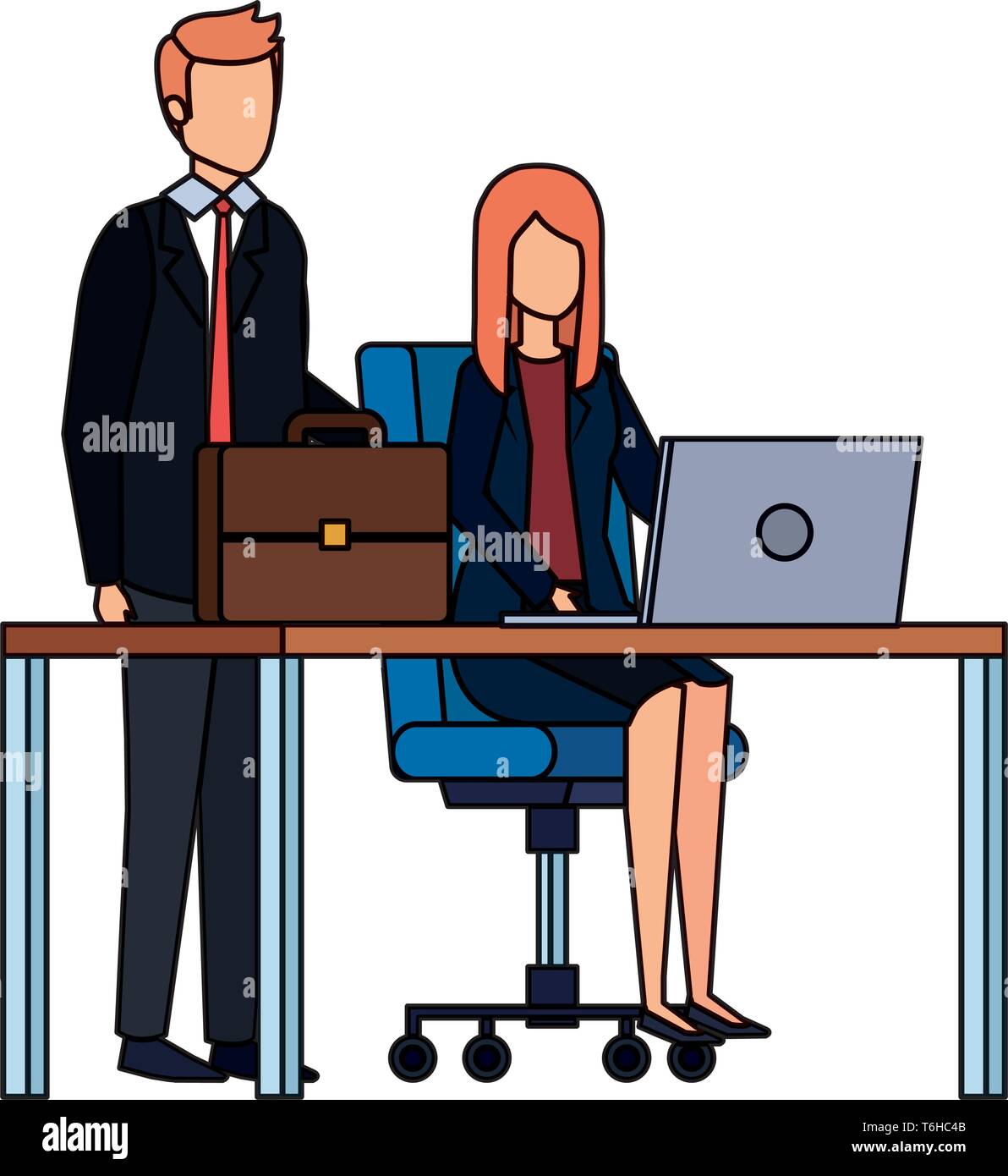 business couple in the workplace Stock Vector Image & Art - Alamy