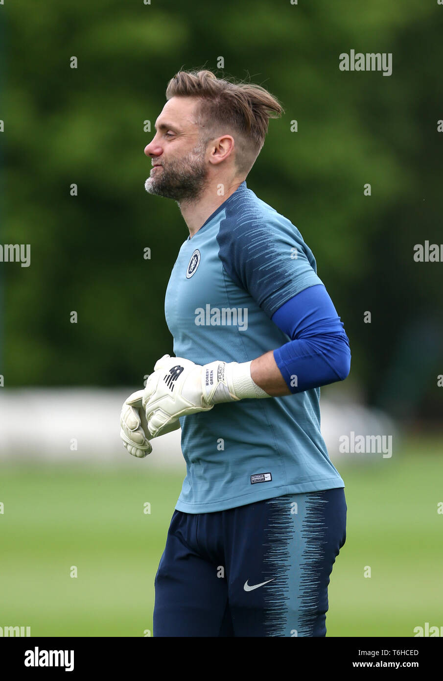 Chelsea goalkeeper Rob Green during the training session at Cobham ...