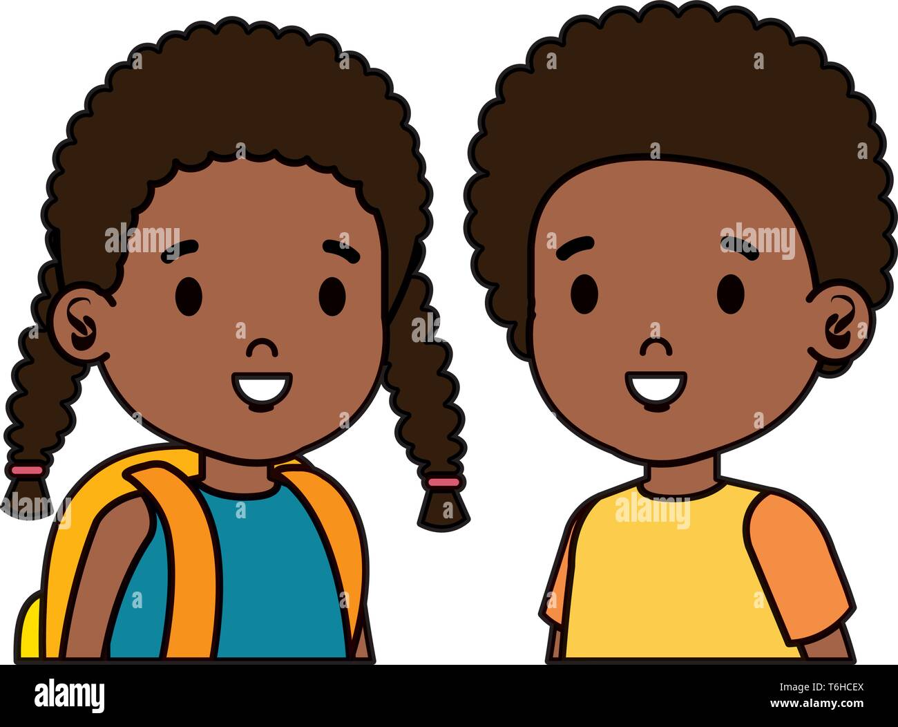 afro little kids couple characters Stock Vector Image & Art - Alamy