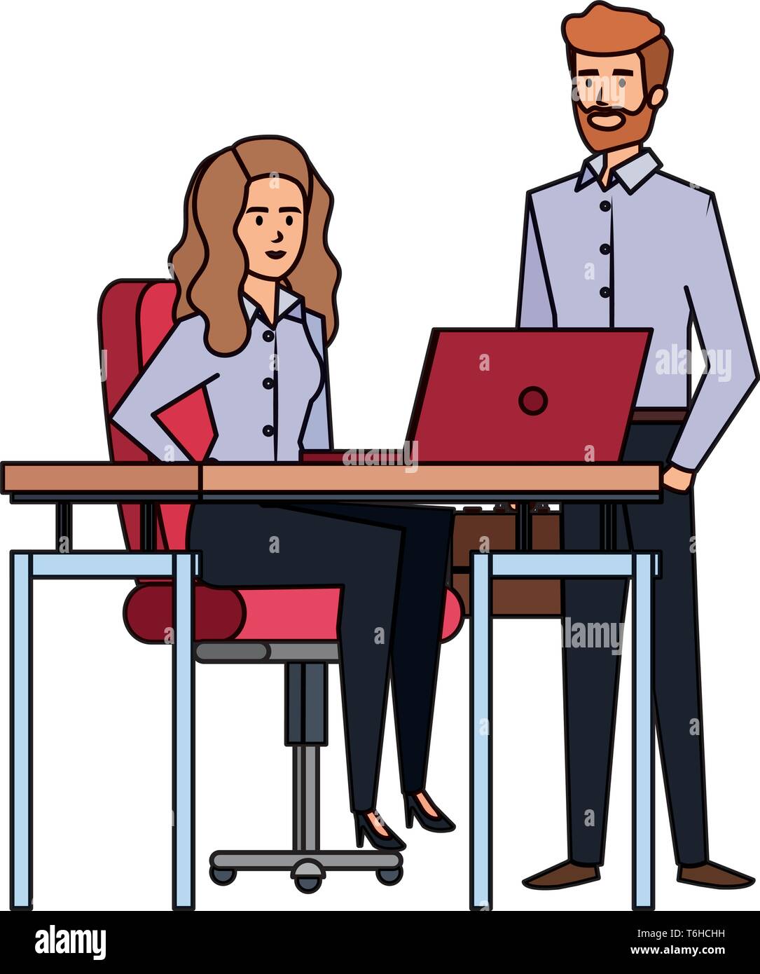 business couple in the workplace Stock Vector Image & Art - Alamy