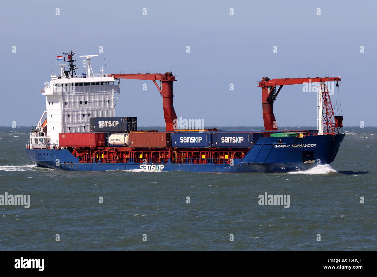The container ship Samskip Commander reaches the port of Rotterdam on ...