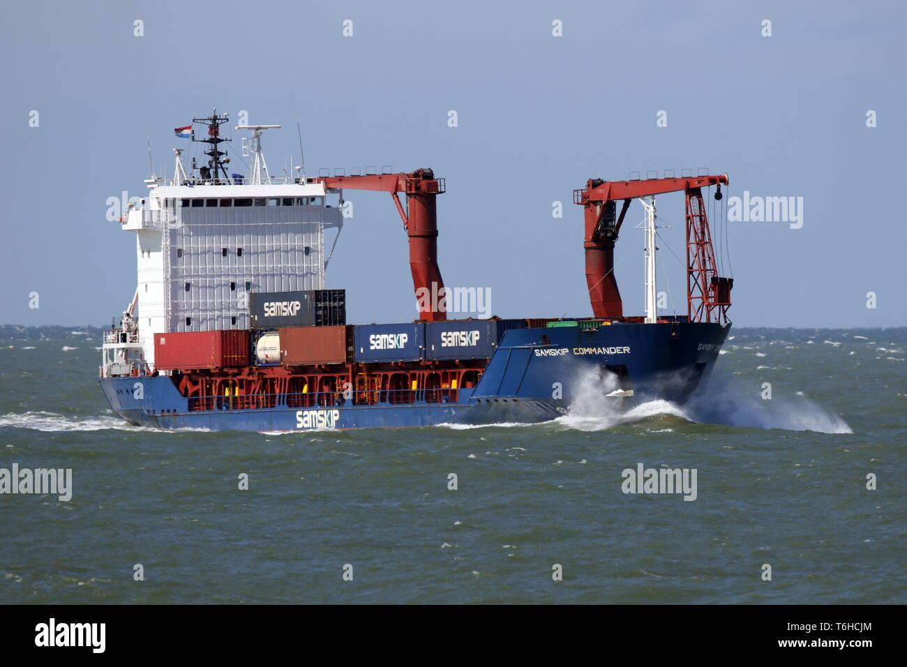 The container ship Samskip Commander reaches the port of Rotterdam on ...