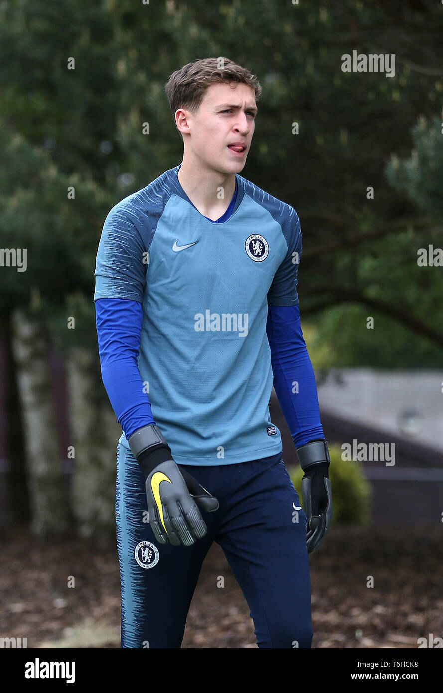 Chelsea goalkeeper Jamie Cumming during the training session at Cobham ...