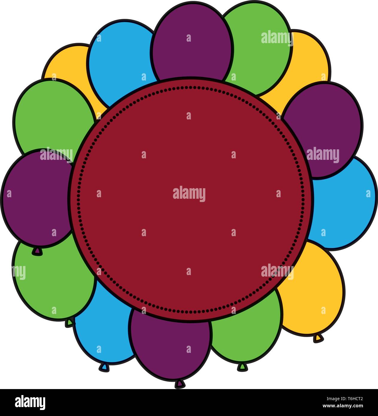 circular frame with balloons helium Stock Vector Image & Art - Alamy