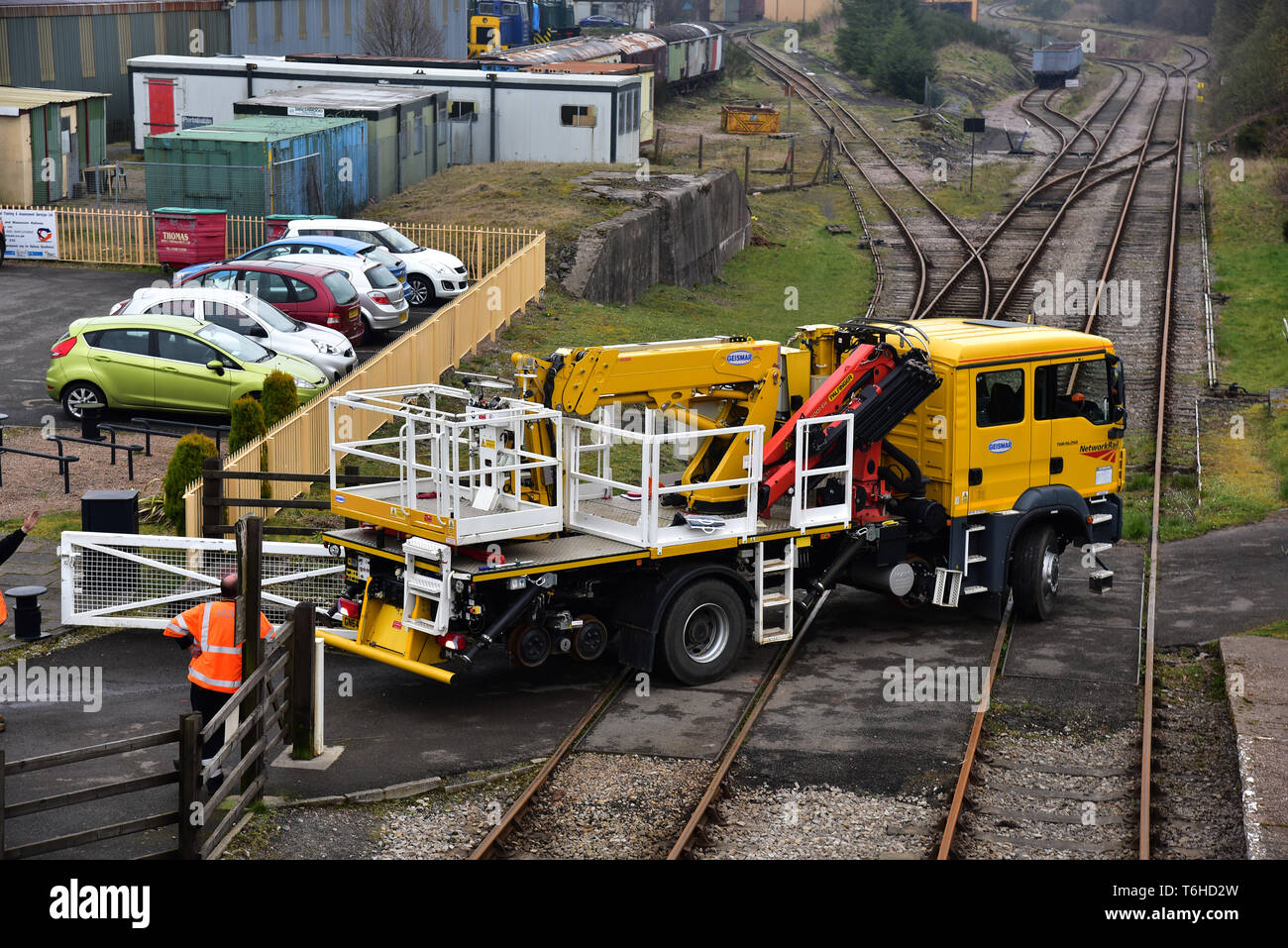 Pontypool and Blaenavon Railway. A Network Rail Geismar lorry is ...