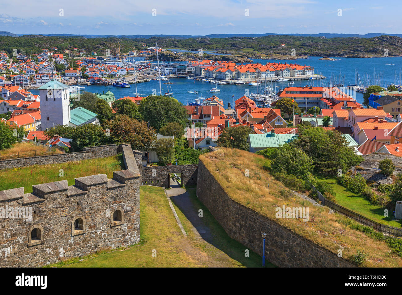 View from the fortress over Marstrand on the Swedish west coast Stock ...