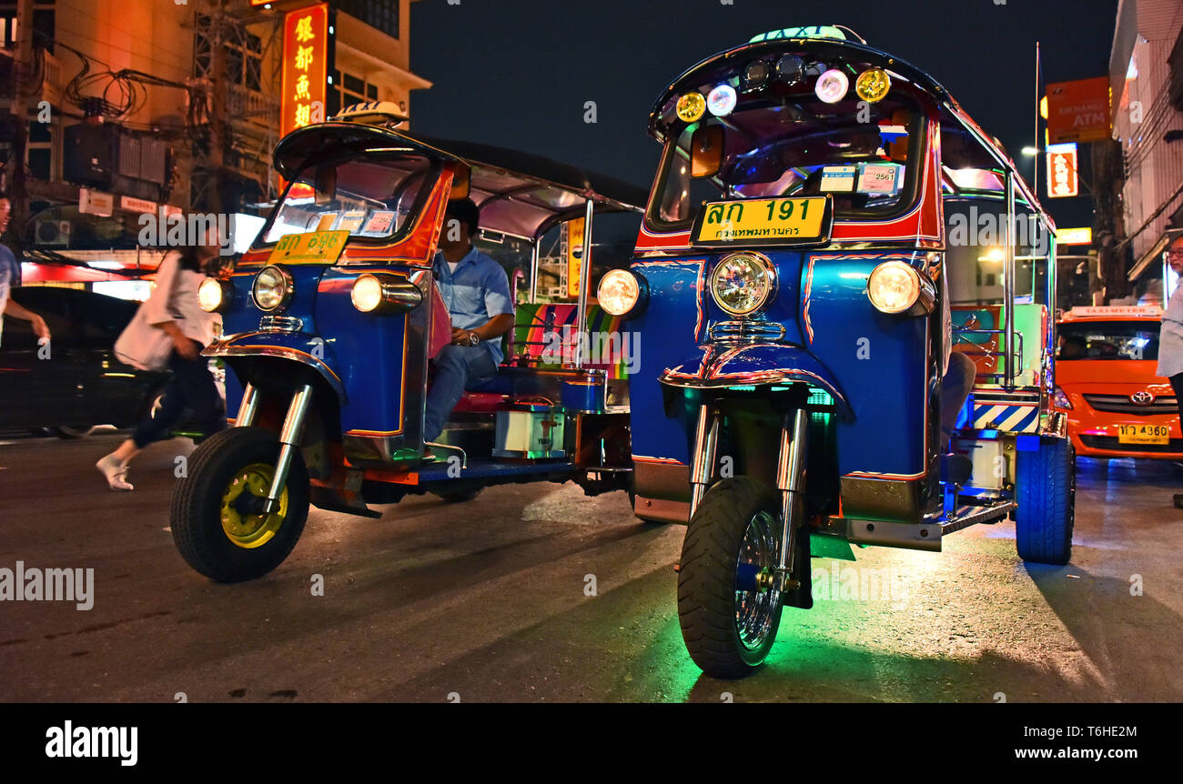 Tuk-tuk, an auto rickshaw in Bangkok Chinatown Stock Photo - Alamy
