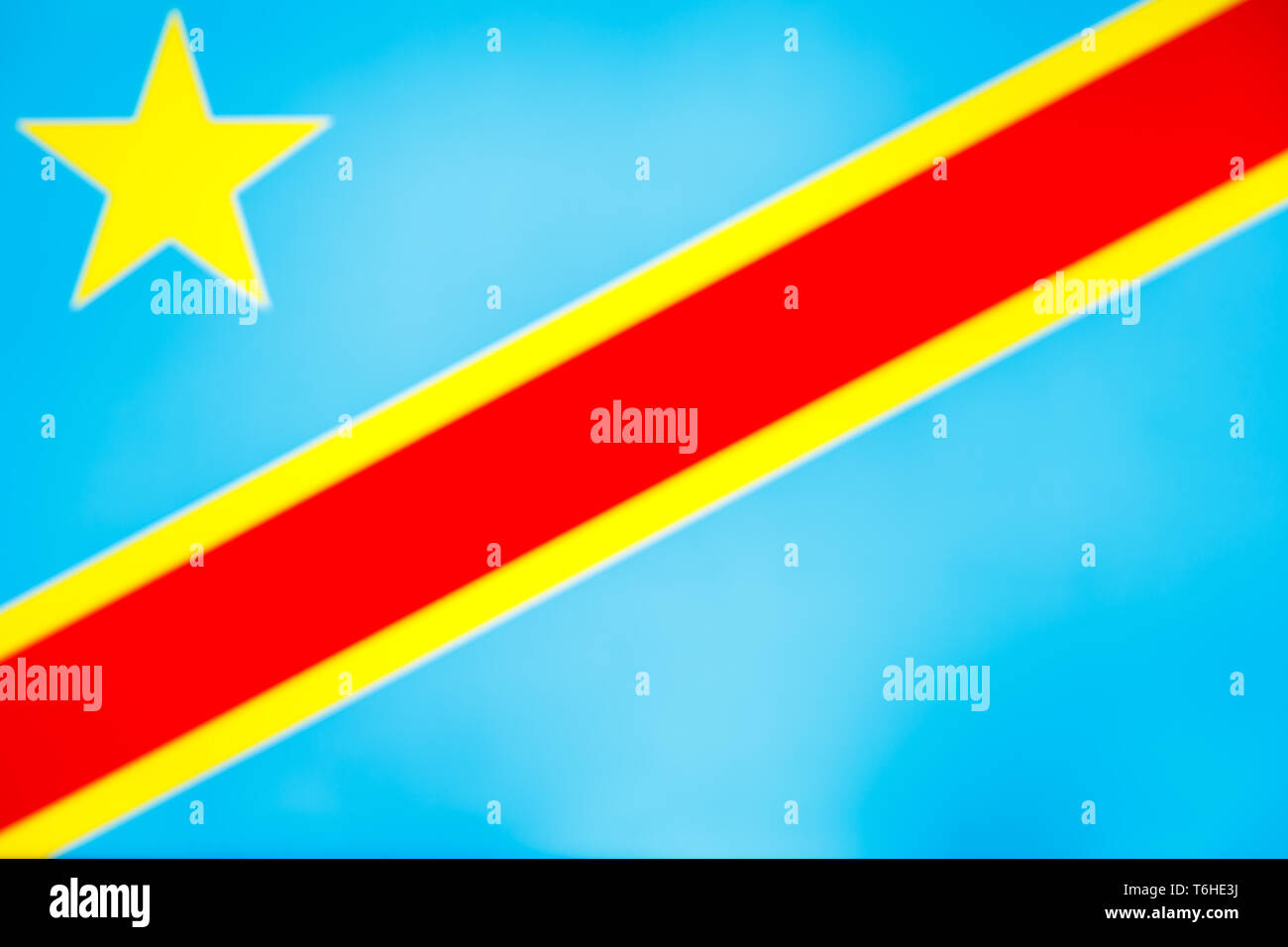 abstract blurred background color of the national flag of Congo ...