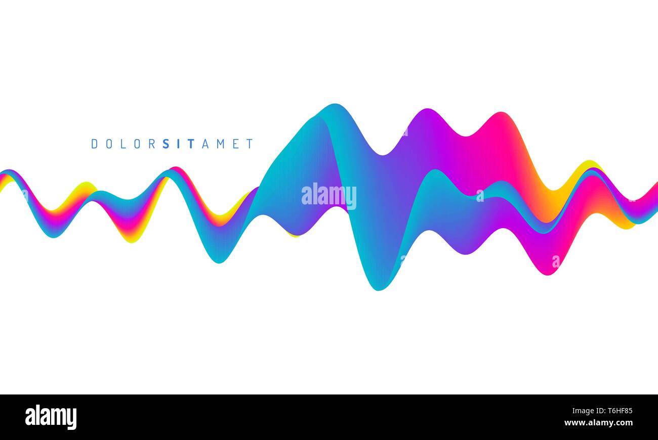 3D wavy background with dynamic effect. Abstract vector illustration ...