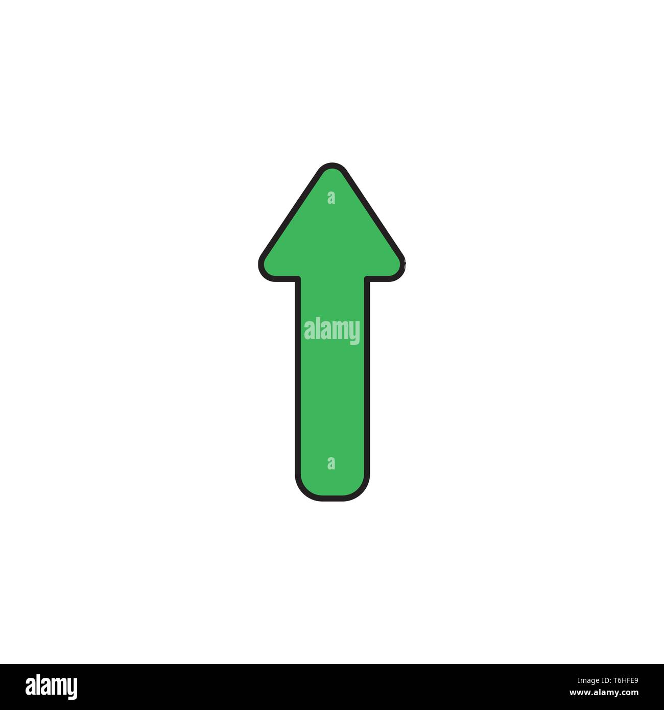 Vector icon of green arrow moving up. Black outlines and colored Stock ...