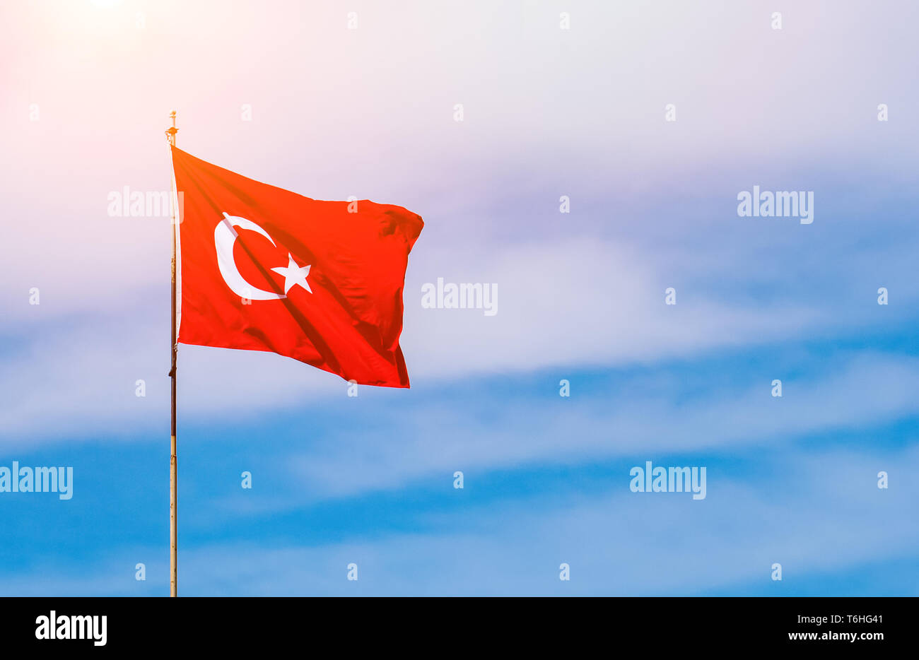 Waving flag of turkey hi-res stock photography and images - Alamy