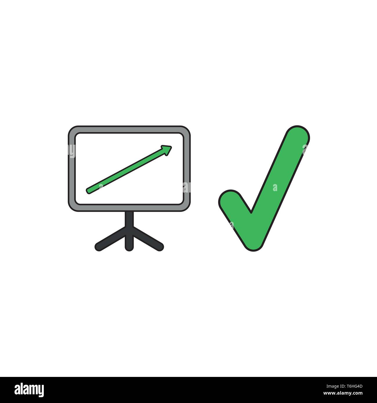Vector icon concept of sales chart with green arrow moving up and green ...
